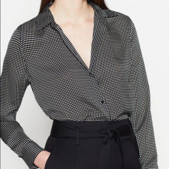 Equipment | Tops | Equipment Black And What Check Print Blouse | Poshmark